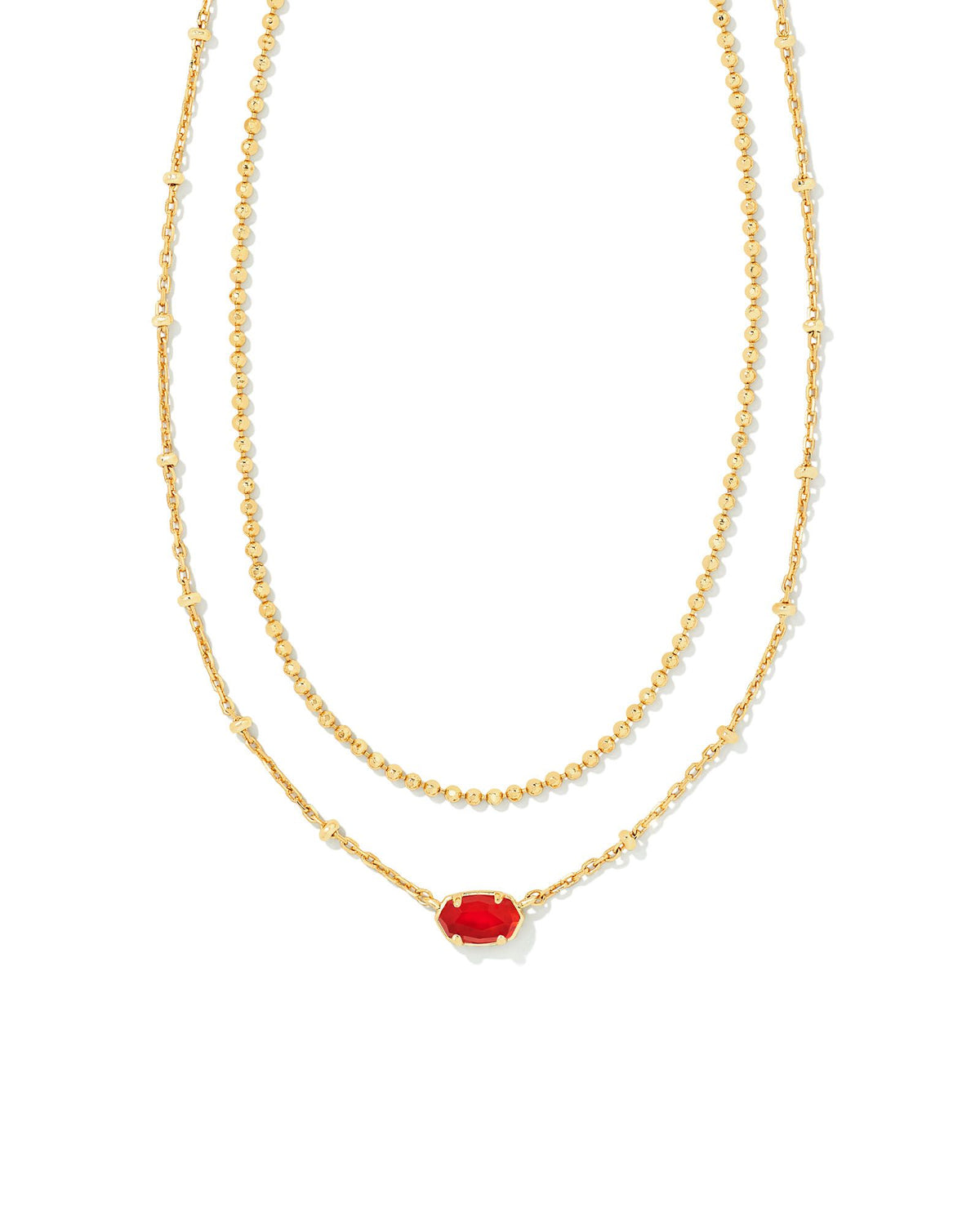 Emilie Multi Strand Necklace Red Illusion — Distinctively Hers
